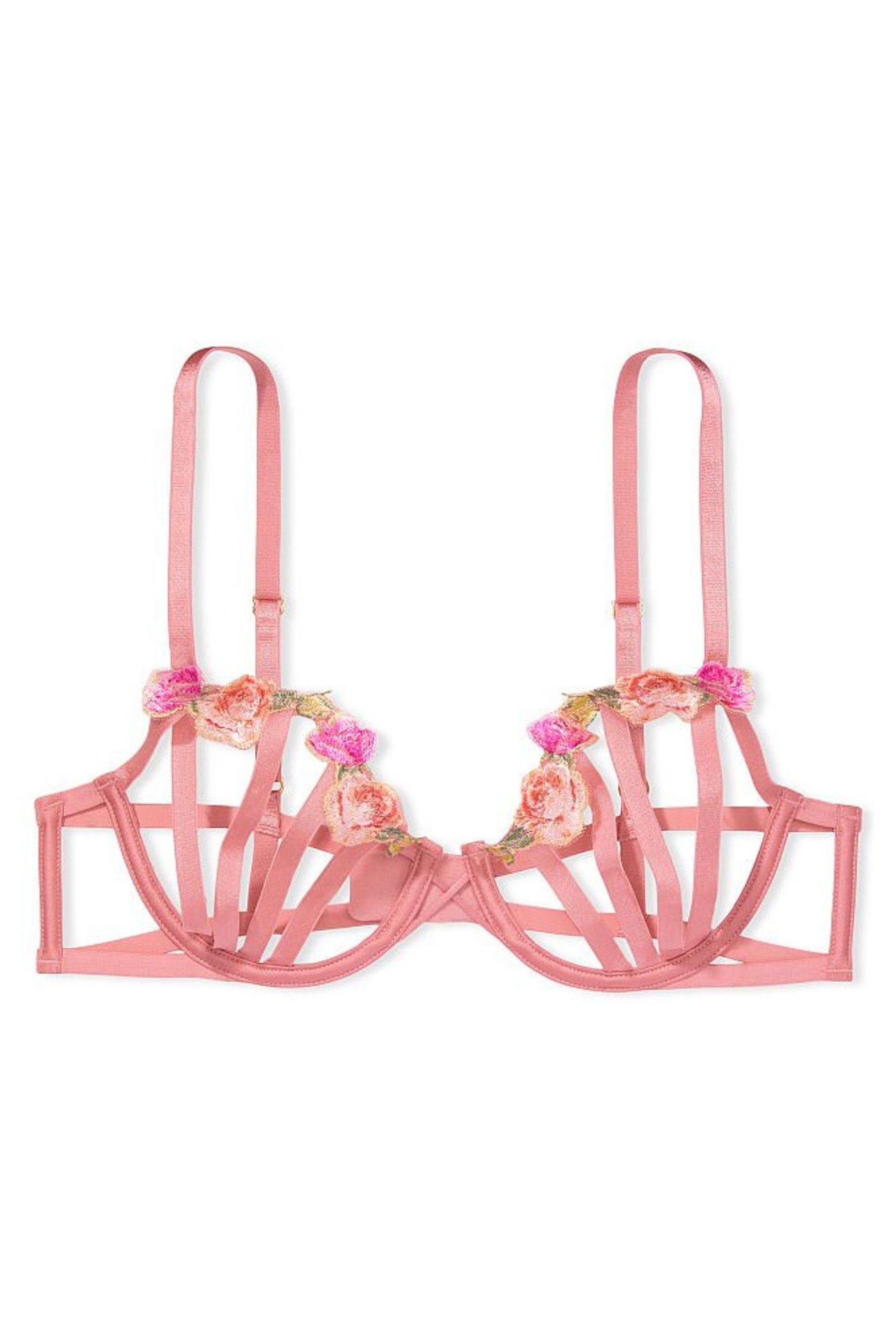 Victoria's Secret Rose Embroidered Open Cup Balconette Bra | Victoria's ...