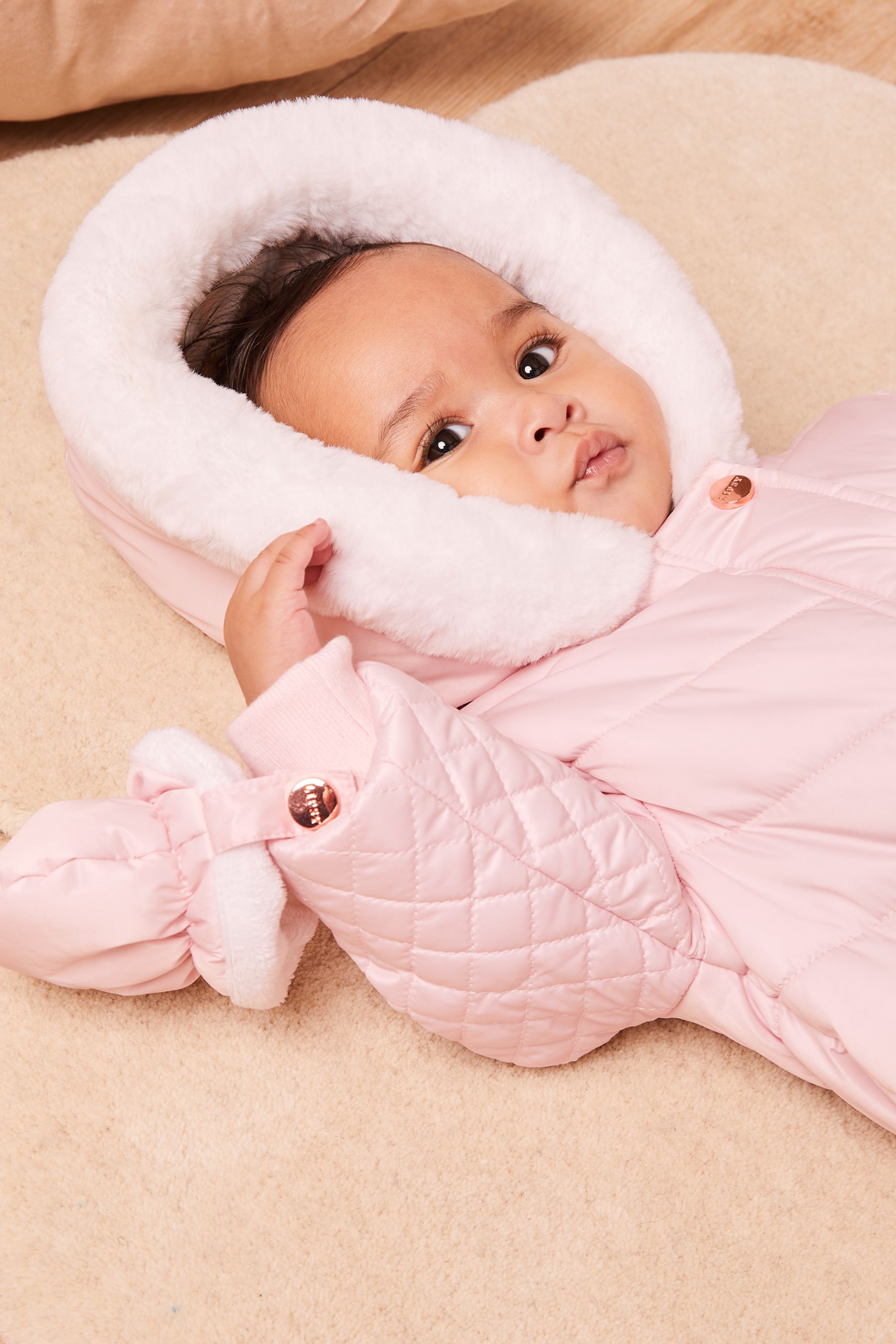Buy Lipsy Pink Fleece Lined Baby Snowsuit from the Next UK online shop