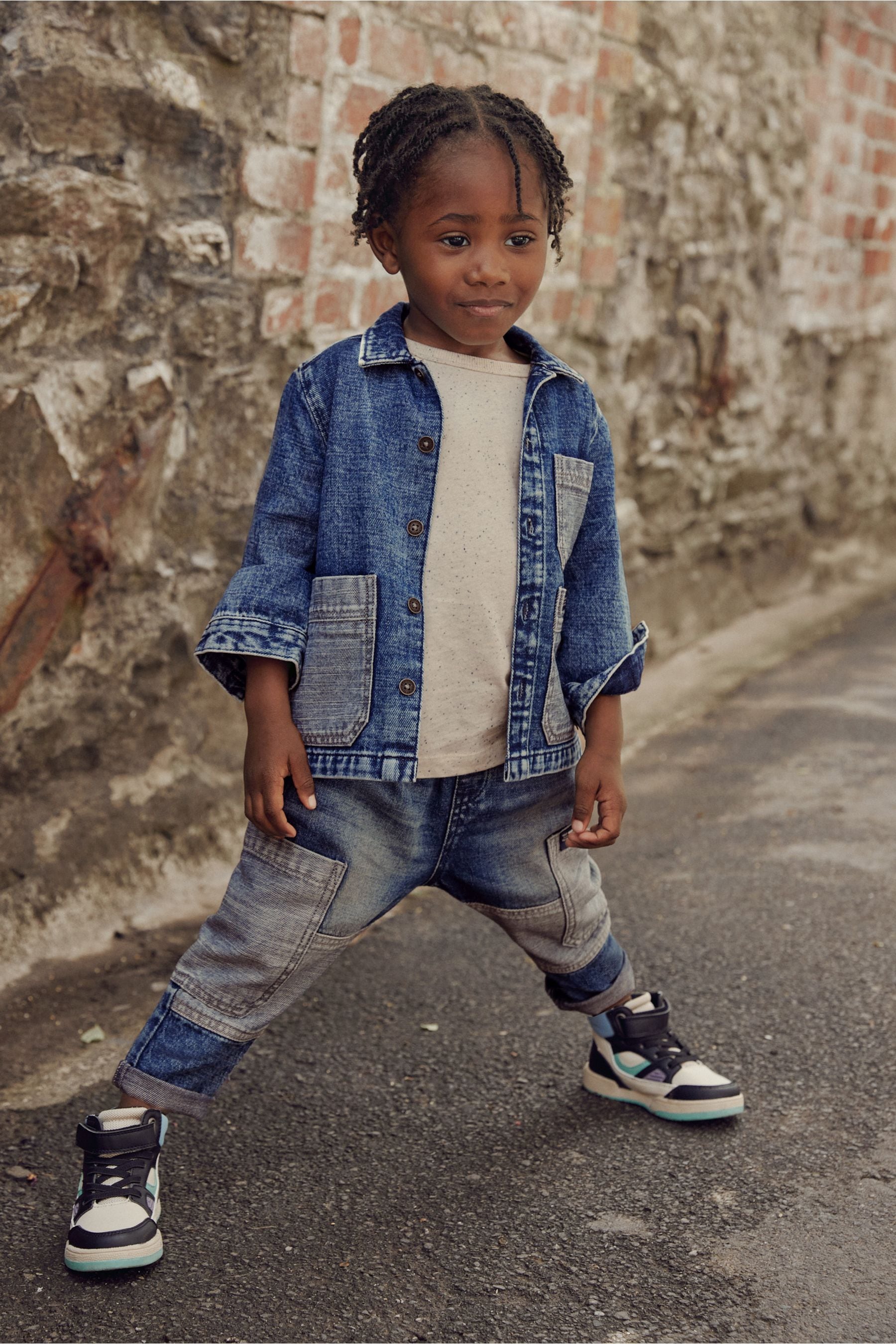 Buy Denim Patch Shacket and Jean Set (3mths-9yrs) from Next Ireland