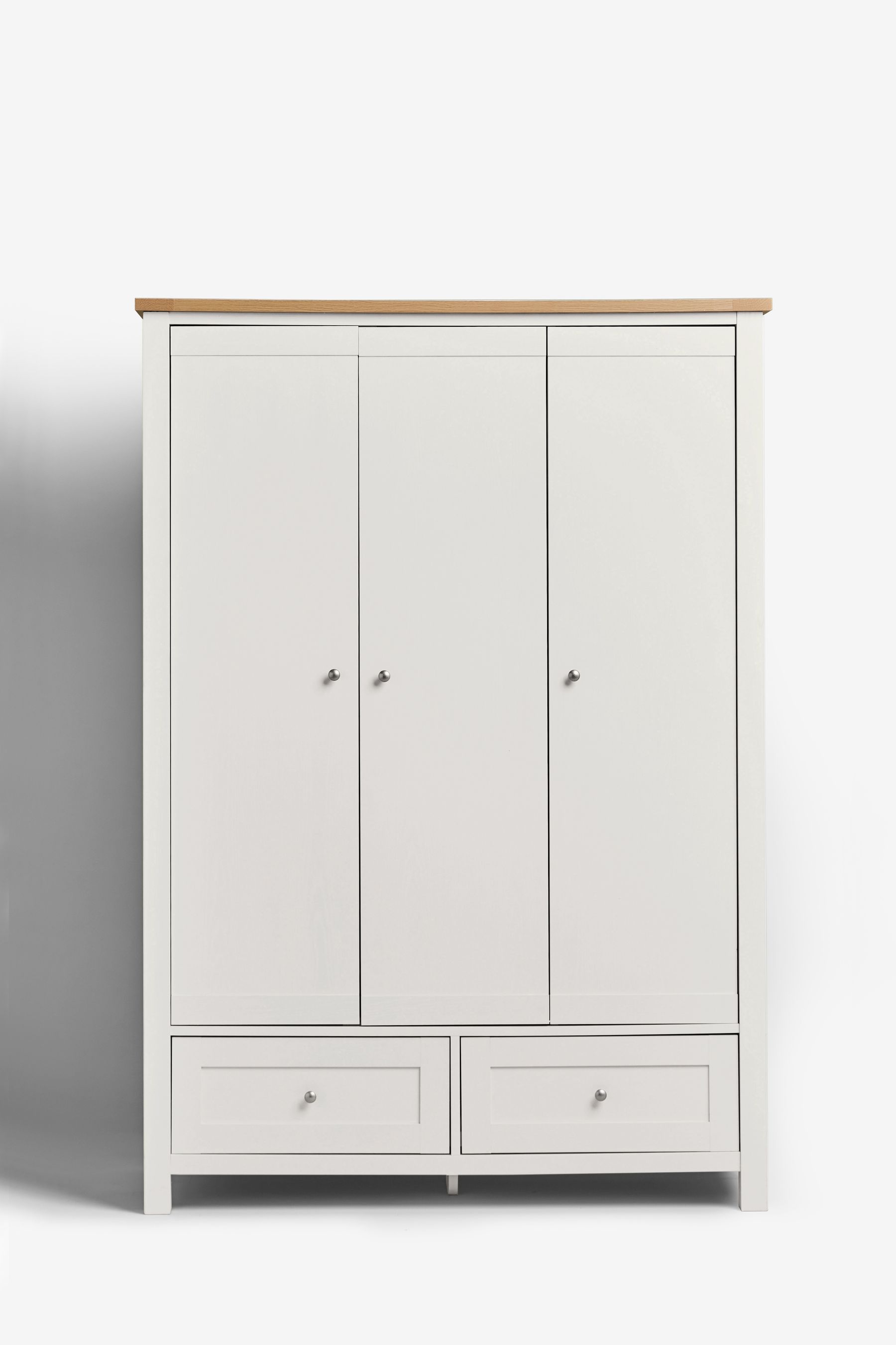 Buy Chalk White Malvern Paint Effect Triple, 2 Drawers Wardrobe from ...