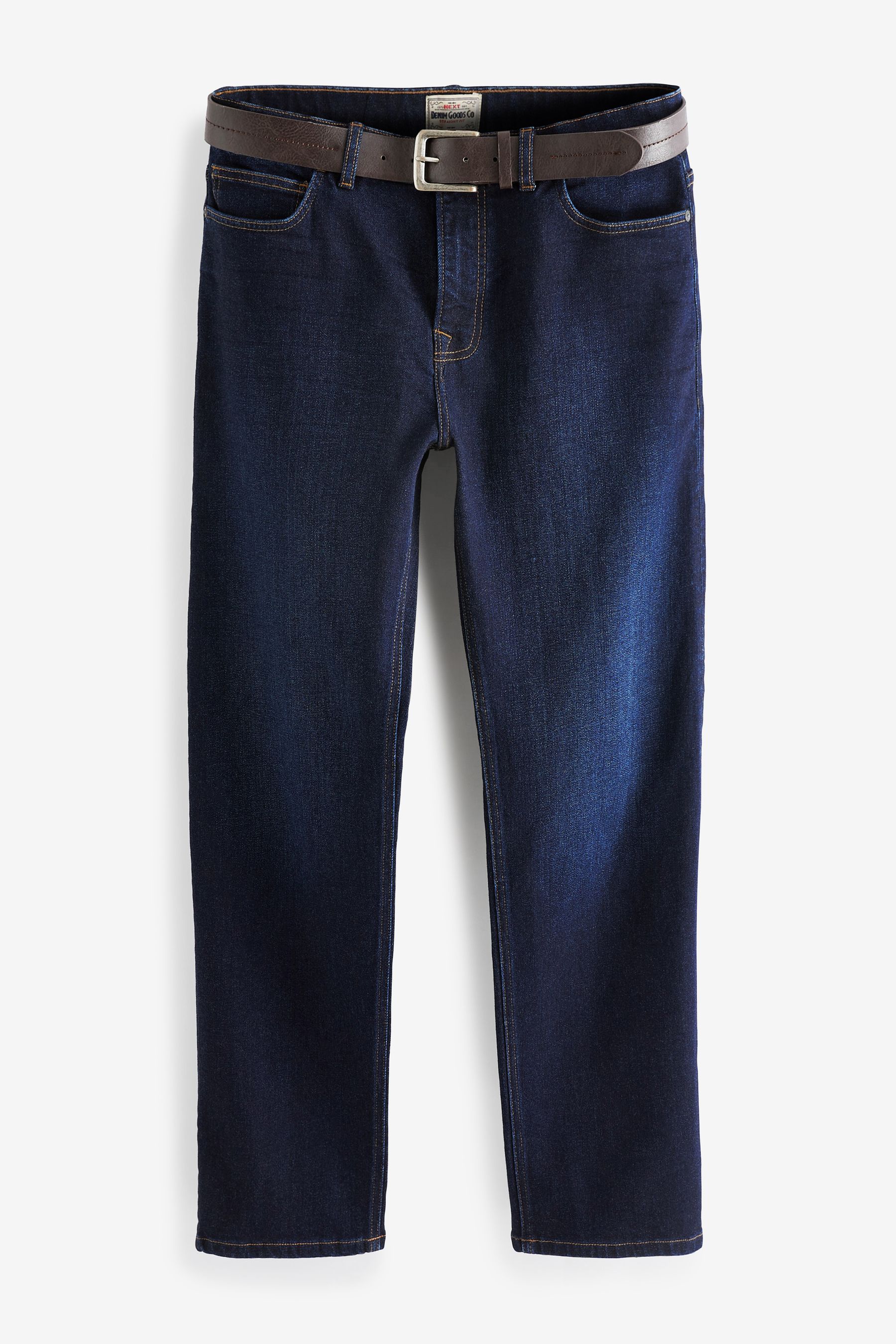 Buy Straight Fit Belted Jeans from the Next UK online shop