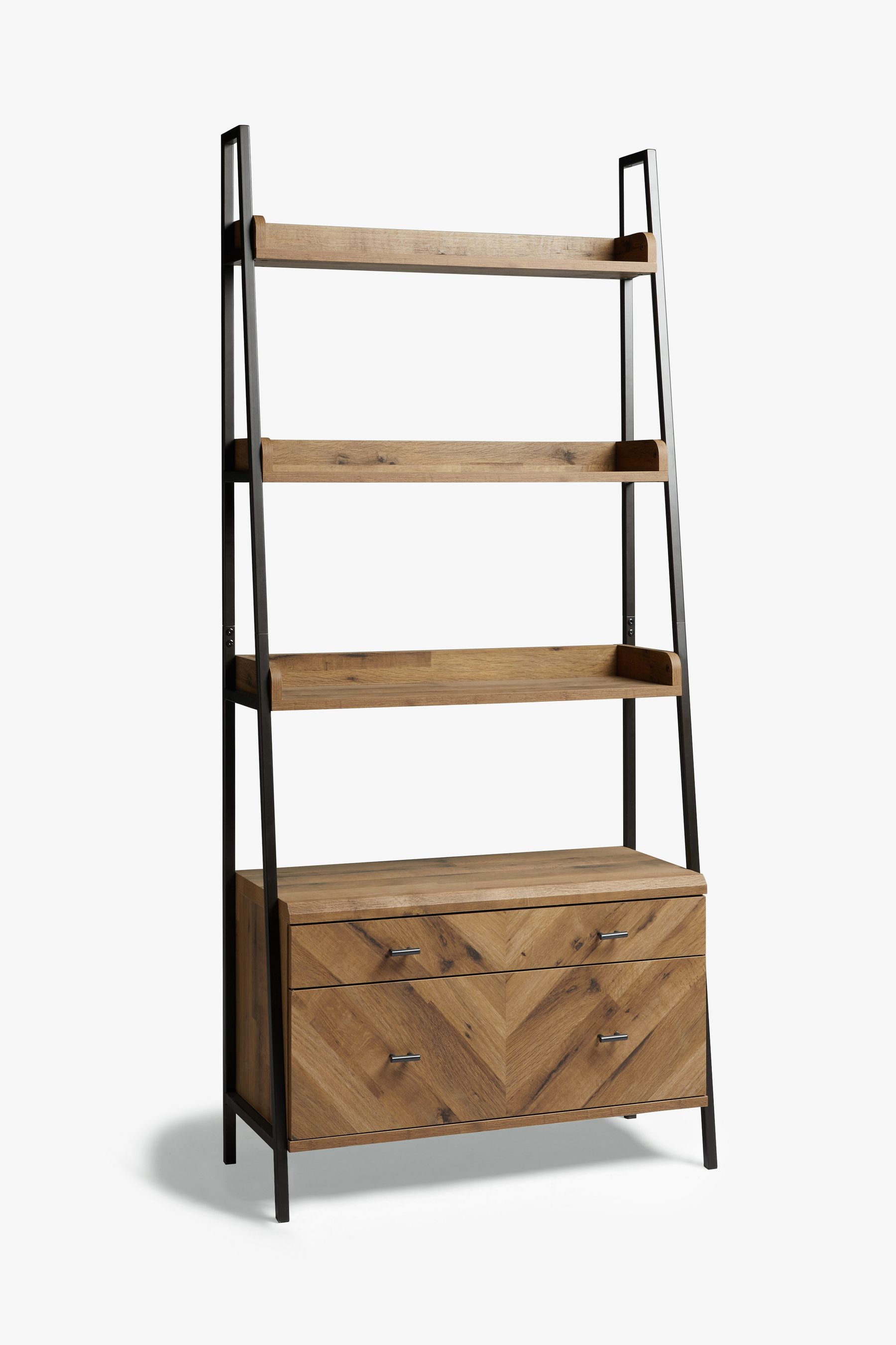 Buy Dark Bronx Ladder Chevron Oak Effect Storage Shelf from the Next UK ...