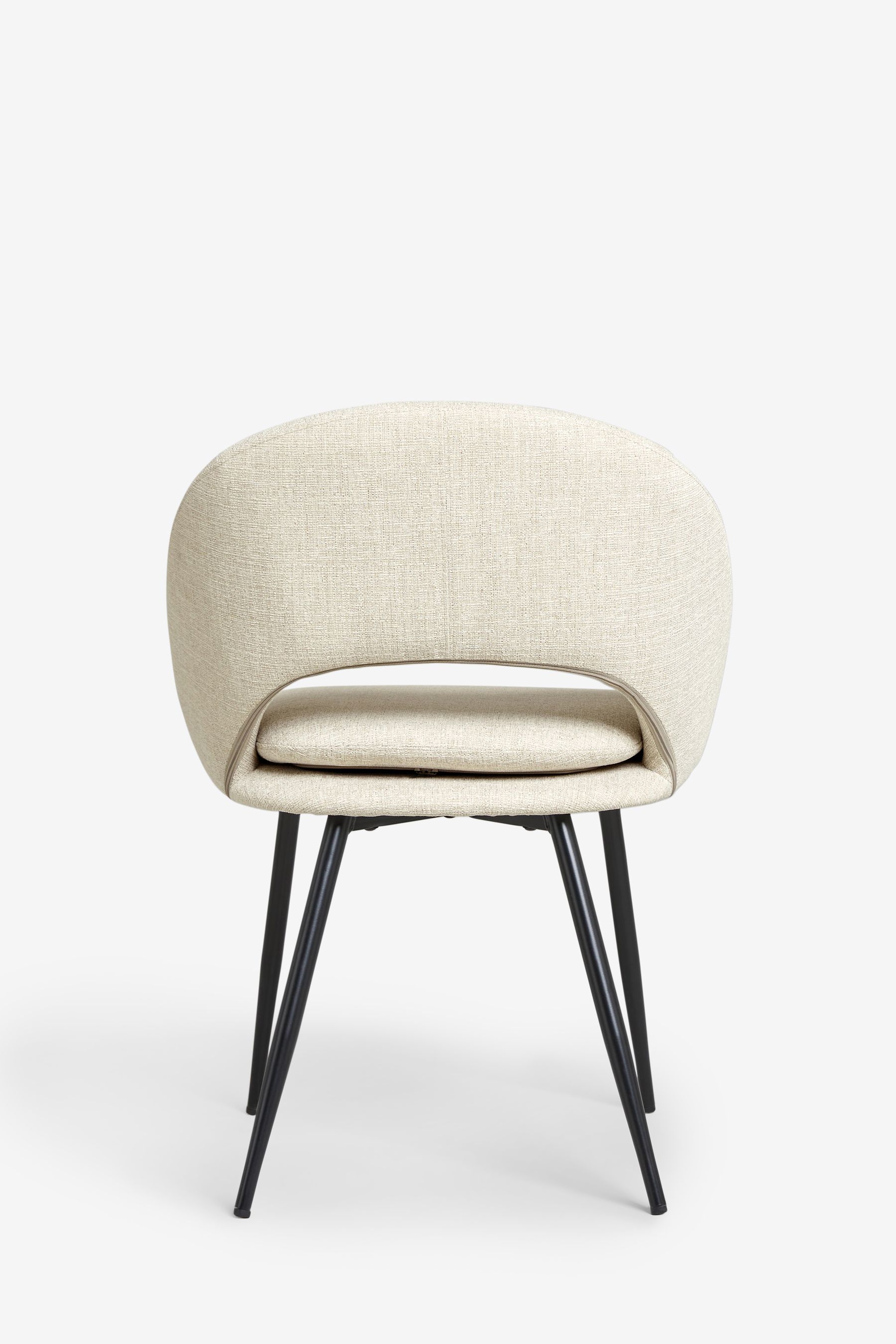 Buy Set of 2 Tweedy Plain Light Natural Hewitt Black Leg Dining Chairs ...