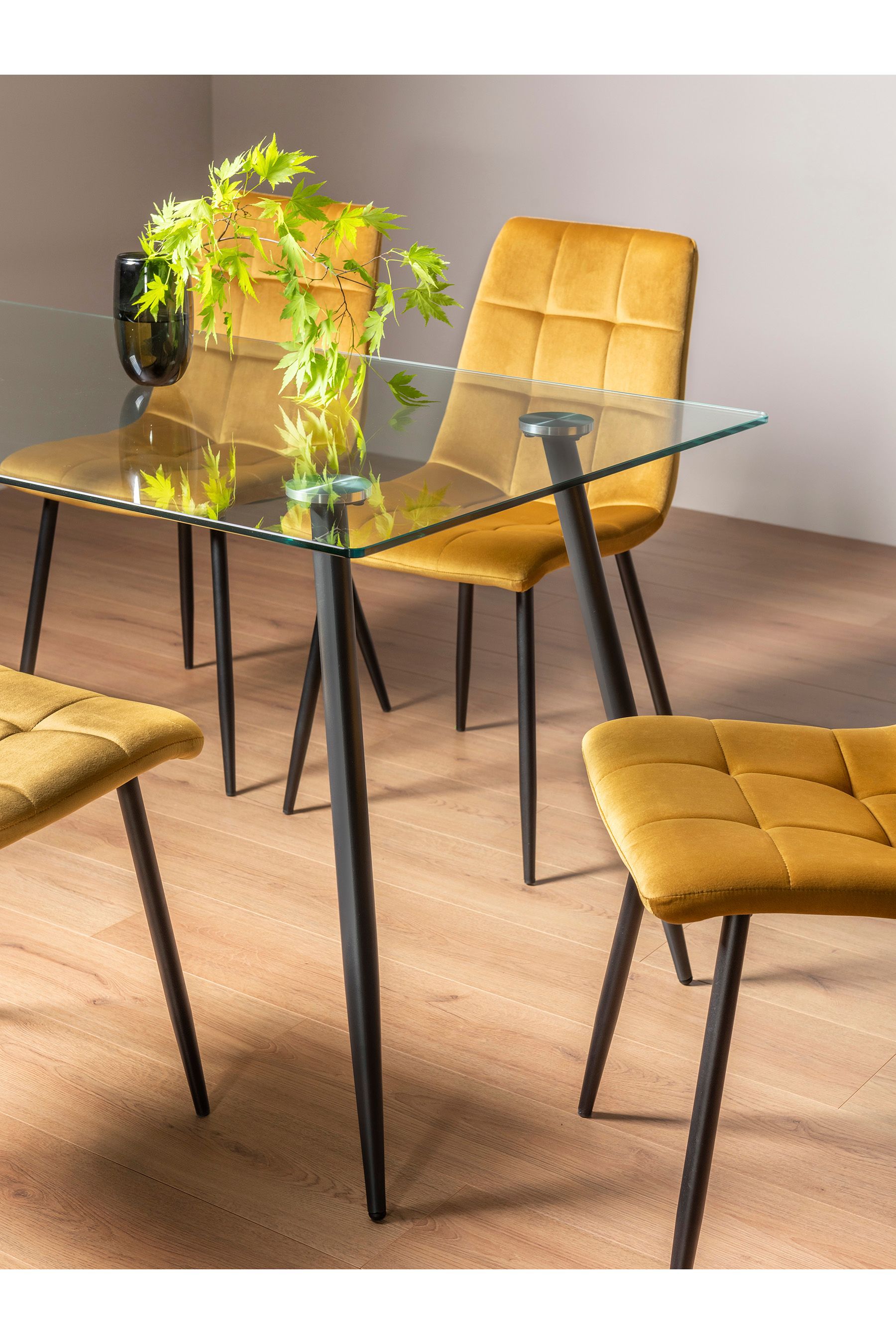 Buy Bentley Designs Clear Martini Tempered Glass 6 Seater Dining Table ...