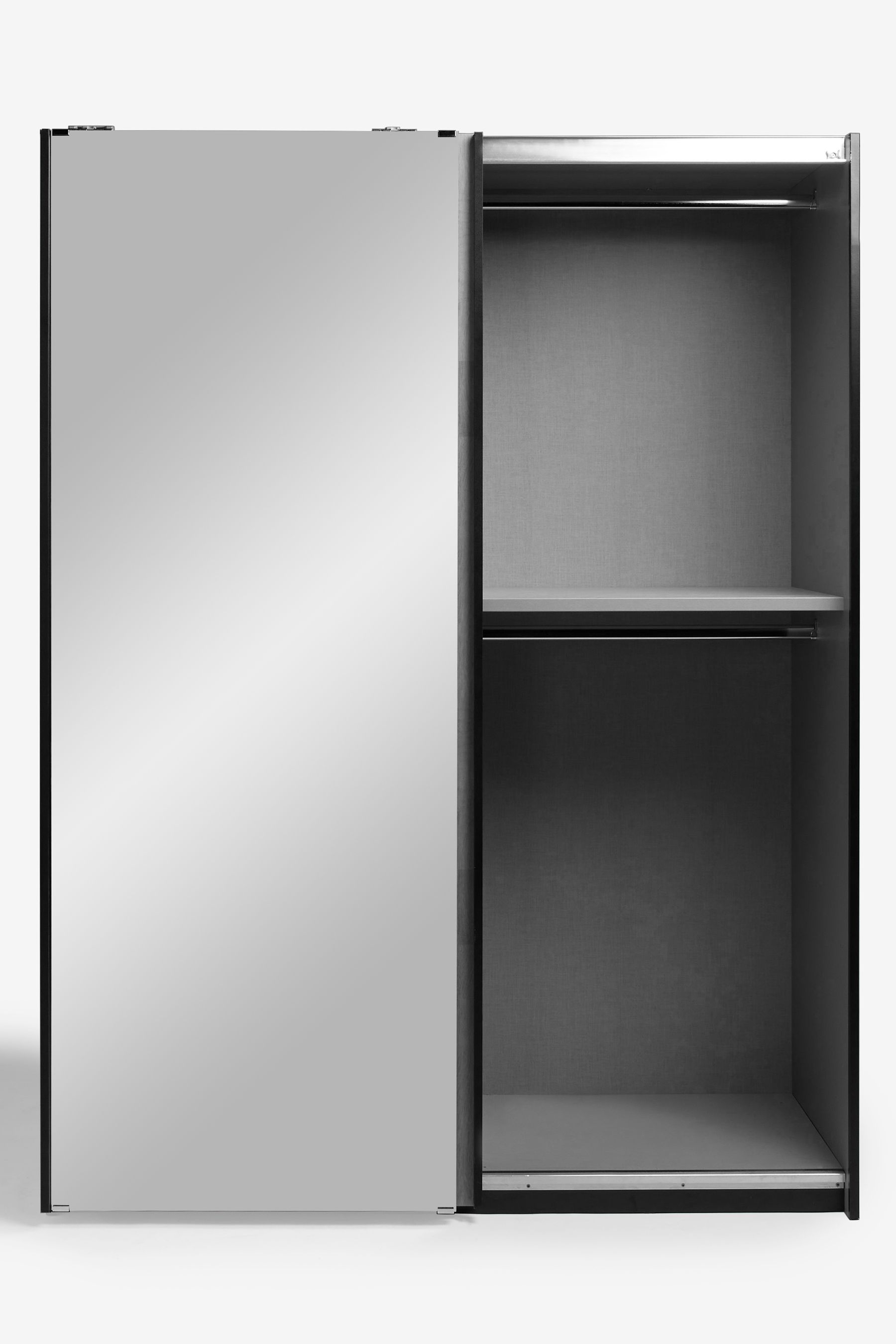 Buy Grey Bronx Oak 1.5m Sliding Effect Semi Fitted Mirrored Wardrobe ...