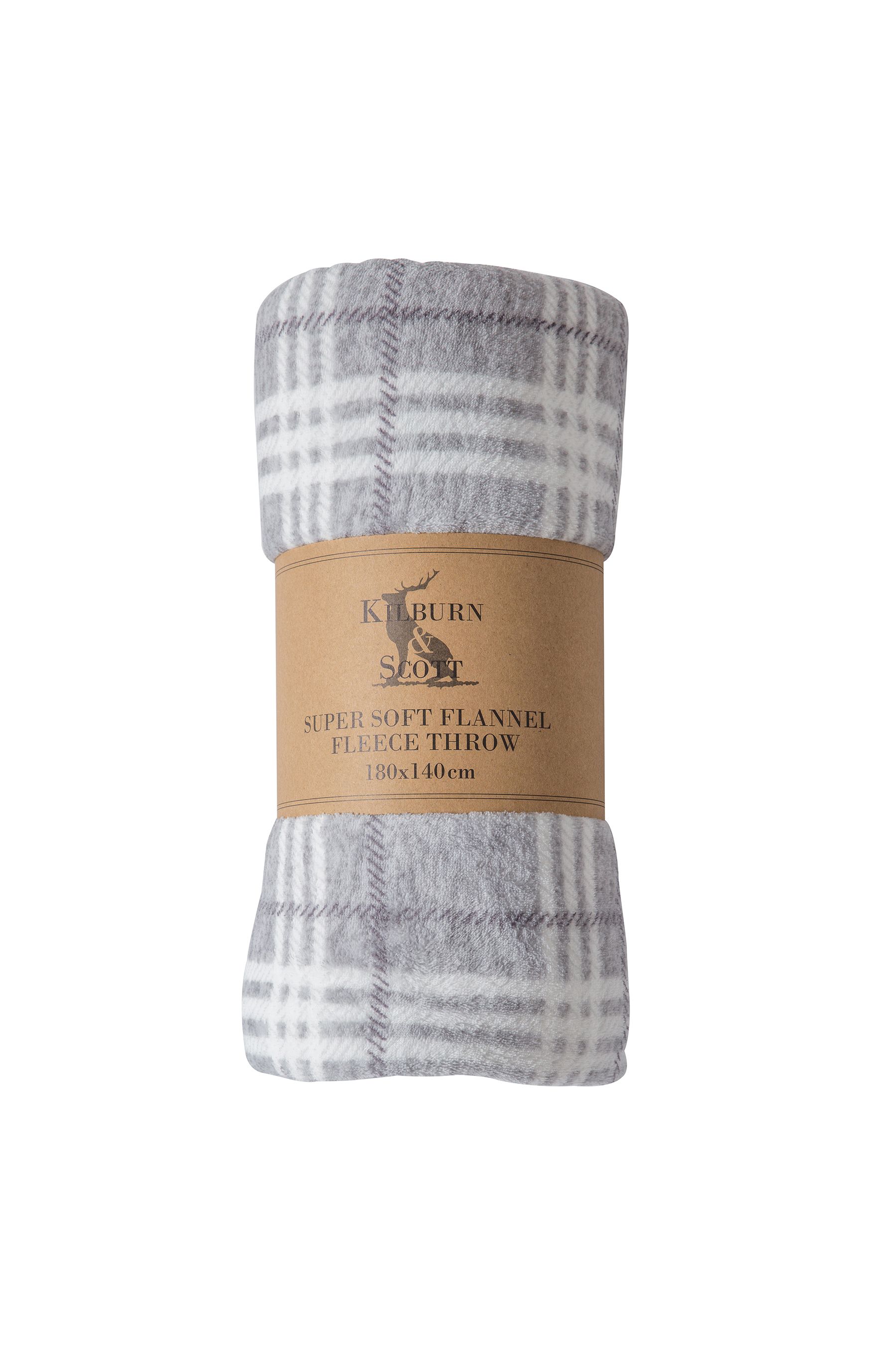 Buy Gallery Home Grey Teddy Checked Rolled Fleece Throw from the Next ...