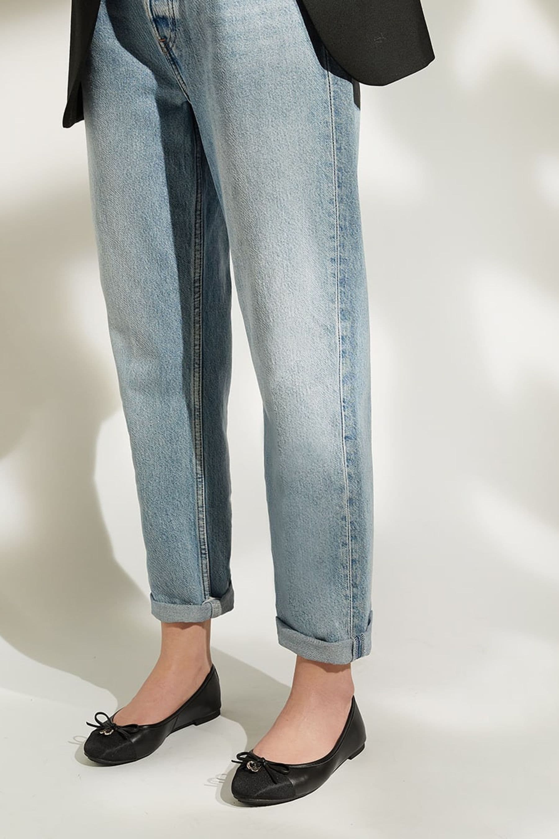 Buy Dune London Black Chrome Wide Fit Hallo Charm Trim Ballerina Shoes ...