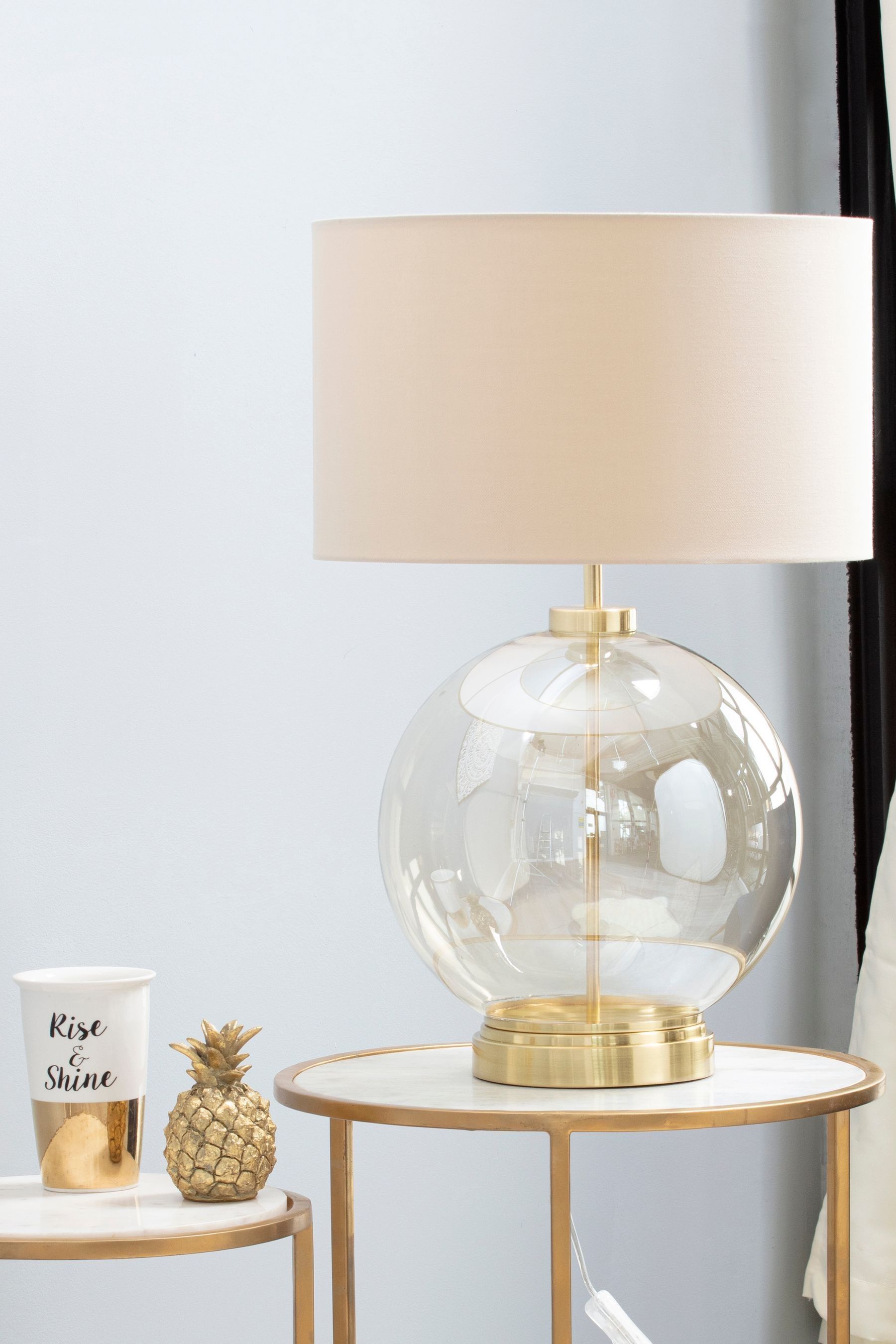 Buy BHS Silver Large Glass Table Lamp from the Next UK online shop