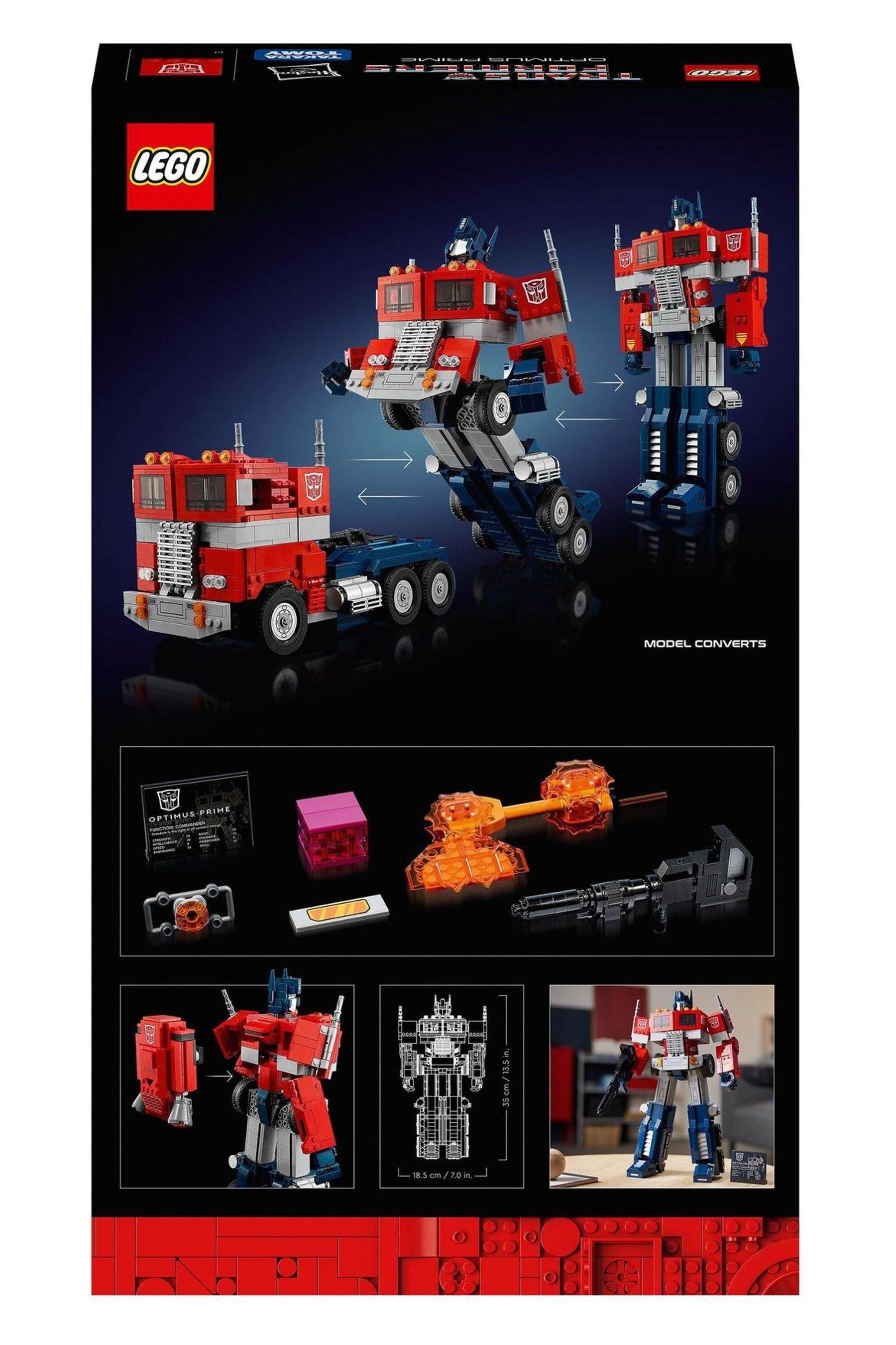Buy LEGO Icons Optimus Prime, Transformers Robot Model Set 10302 from ...