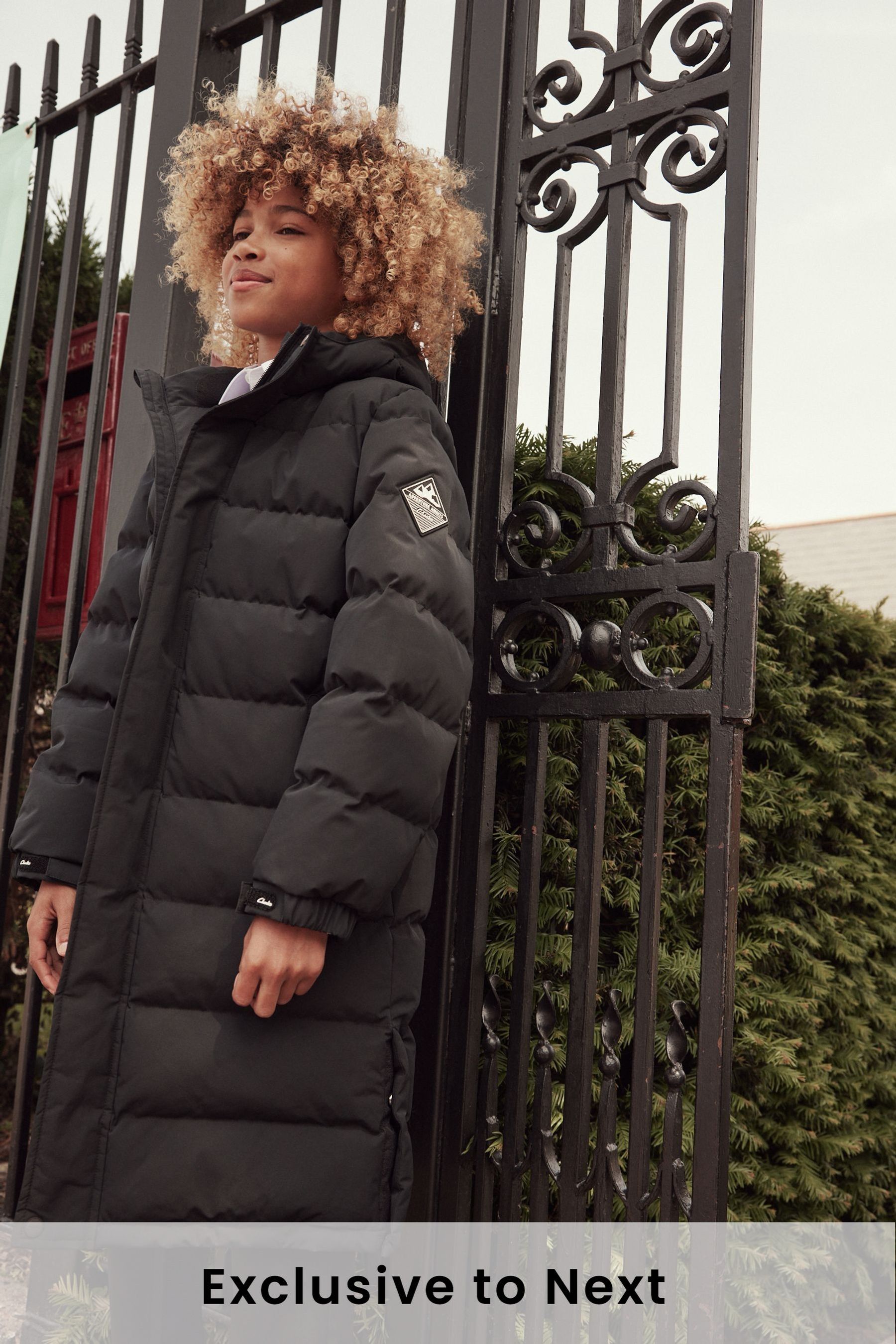 Buy Clarks Black Long Line Black Shower Resistant Puffa Coat from the ...
