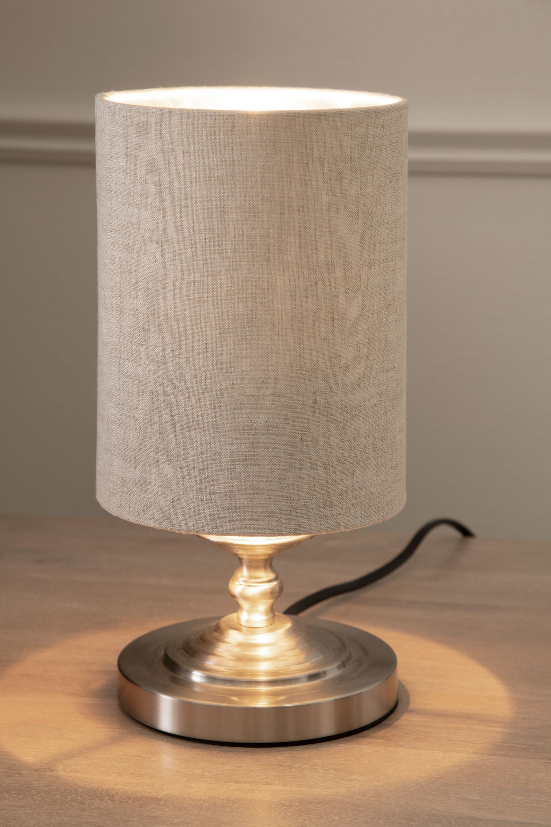 Buy Brushed Chrome Burford Bedside Table Lamp from the Next UK online shop