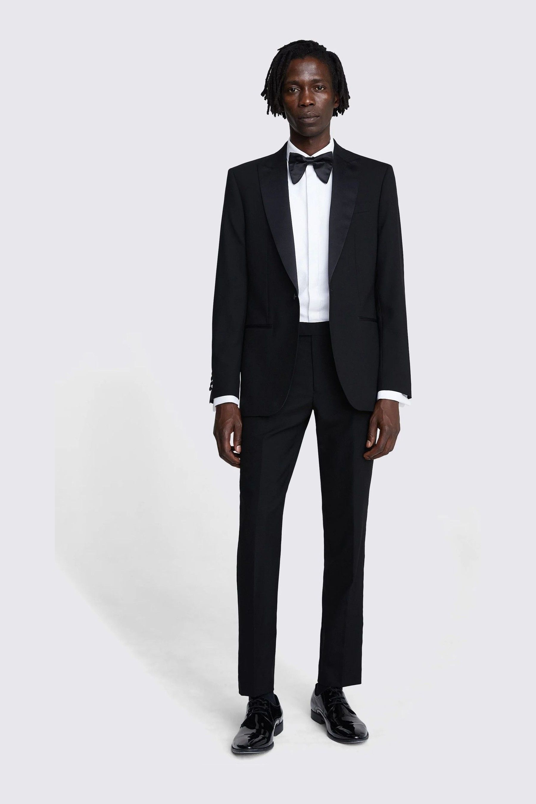Buy MOSS Black Tailored Fit Tuxedo Suit: Jacket from the Next UK online ...
