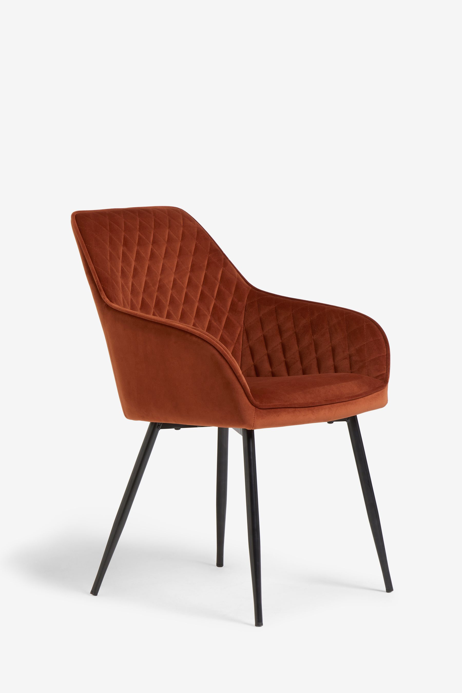 Buy Set of 2 Solft Velvet Rust Brown Hamilton Arm Dining Chairs from ...