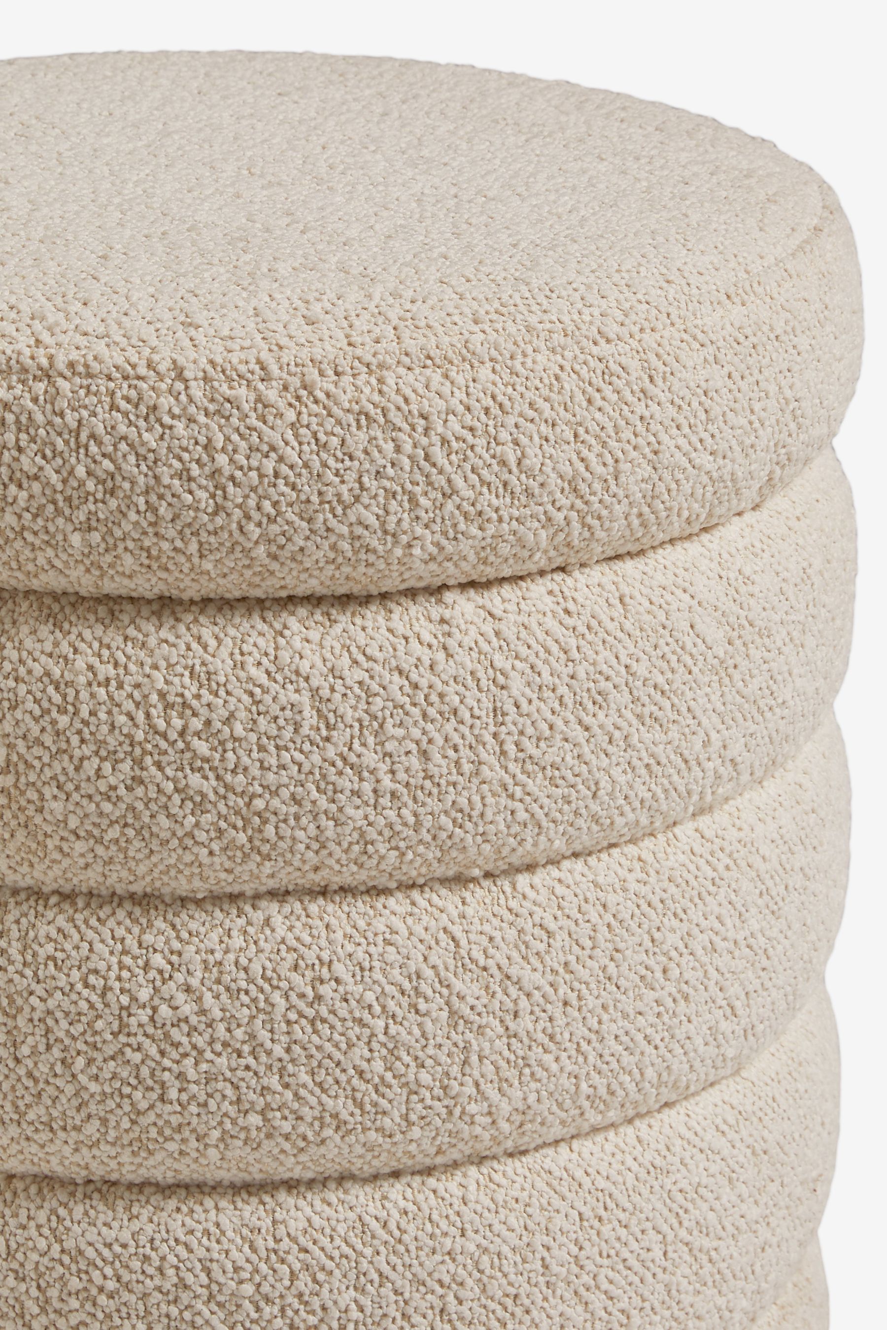 Buy Casual Boucle Oyster Natural Stella Ribbed Storage Stool from the ...