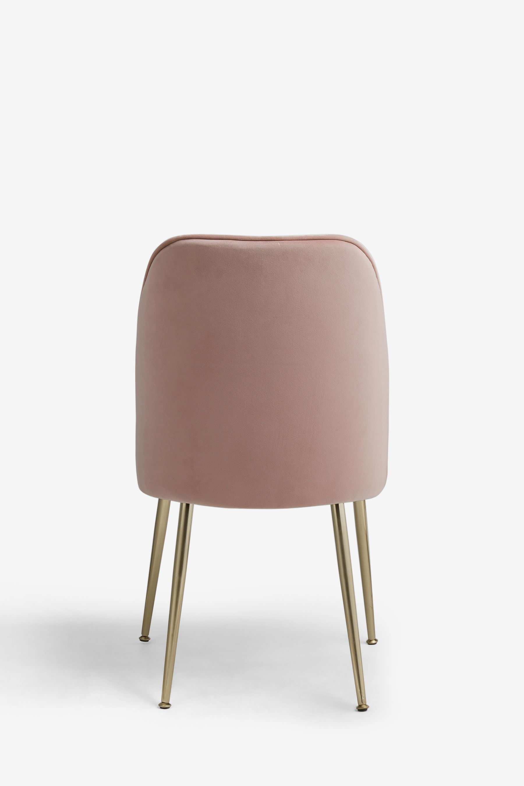 Buy Set of 2 Soft Velvet Blush Pink Brushed Gold Leg Stella Non Arm ...