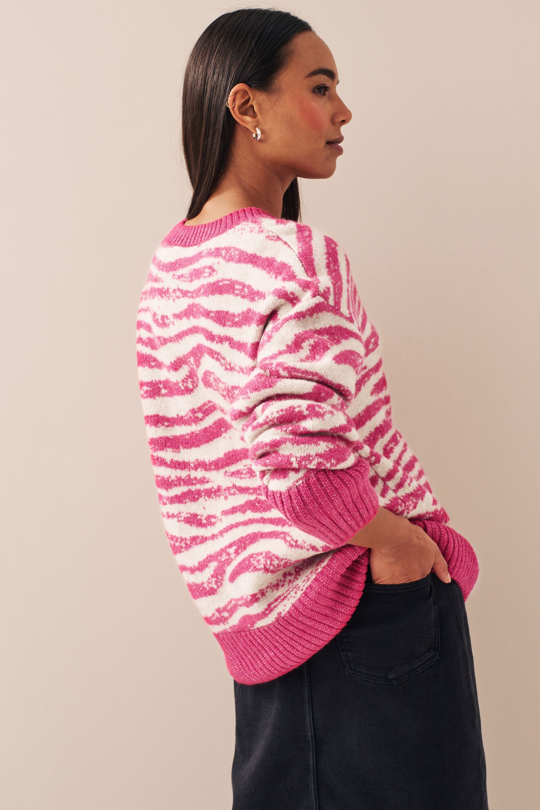 Buy Pink Animal Pattern Jumper from Next Ireland