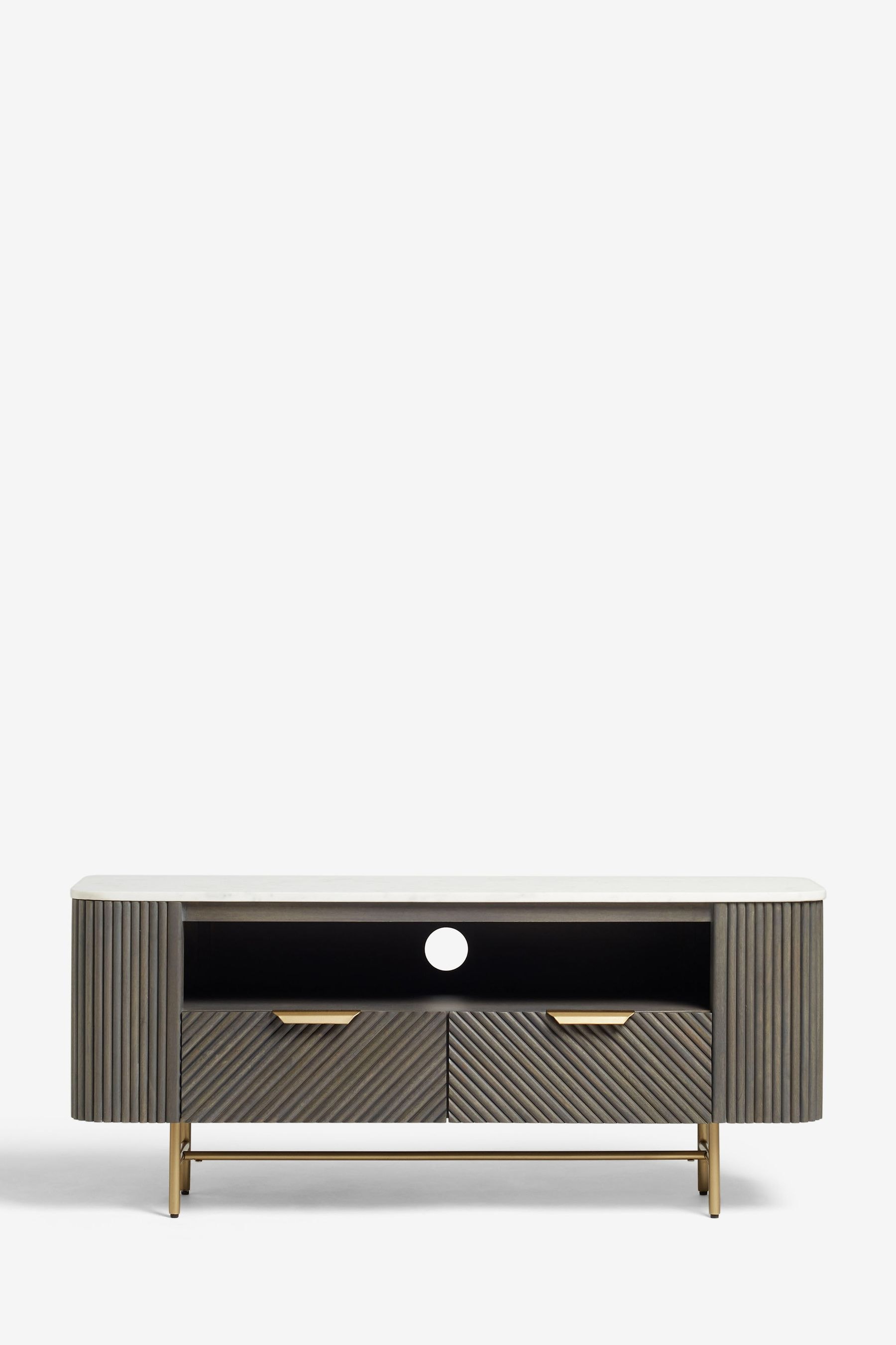Buy Dark Grey Valencia Marble Mango Wood Up to 55 inch TV Unit from the ...