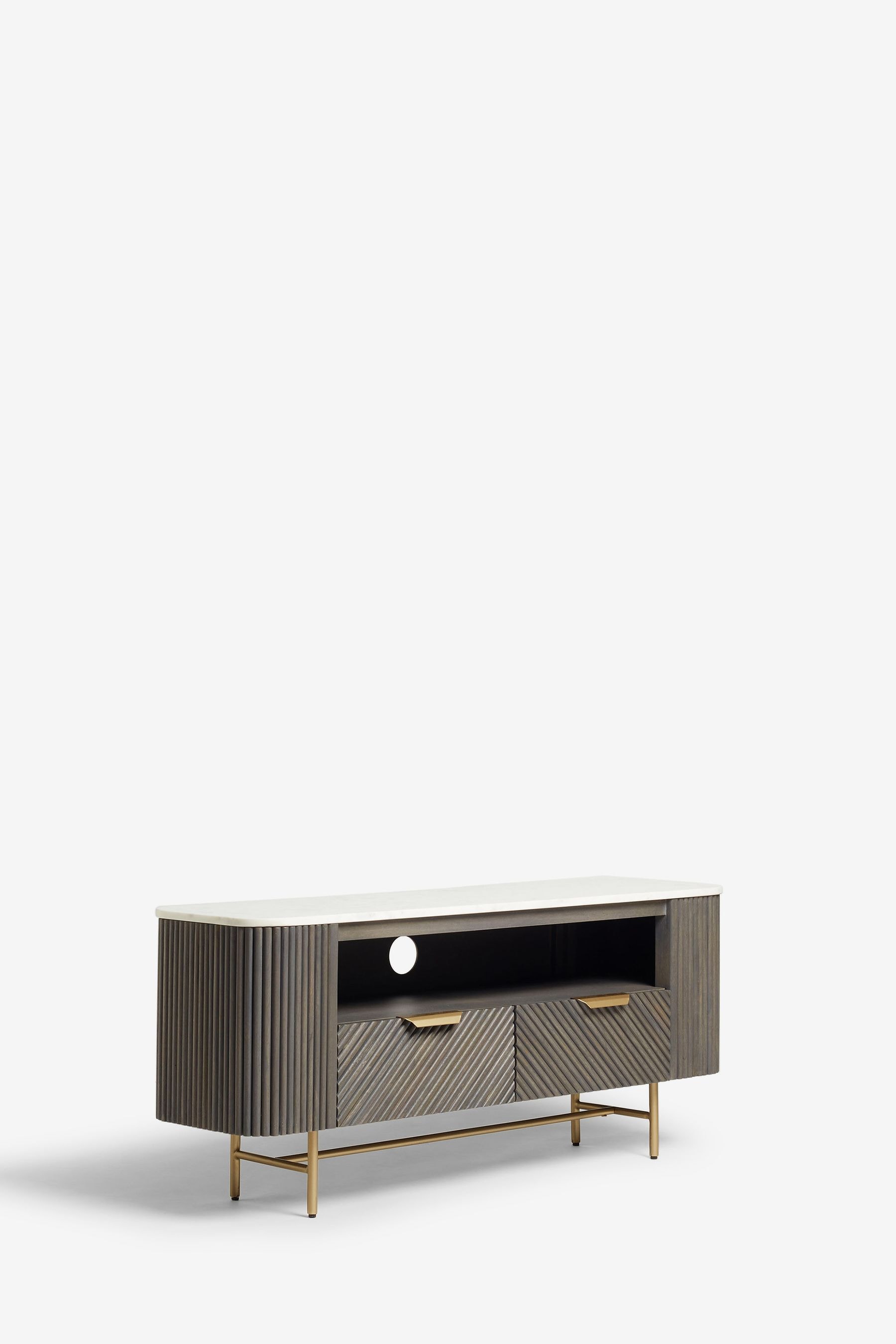 Buy Dark Grey Valencia Marble Mango Wood Up to 55 inch TV Unit from the ...