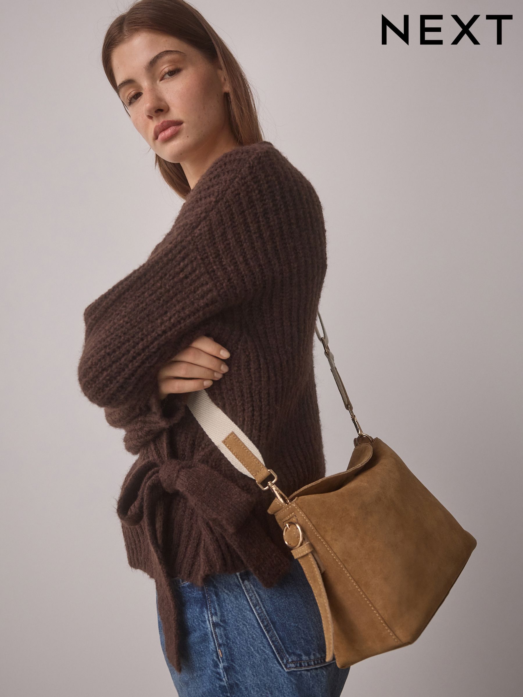 Women s Leather Bags Leather Saddle Messenger Grab Bags Next