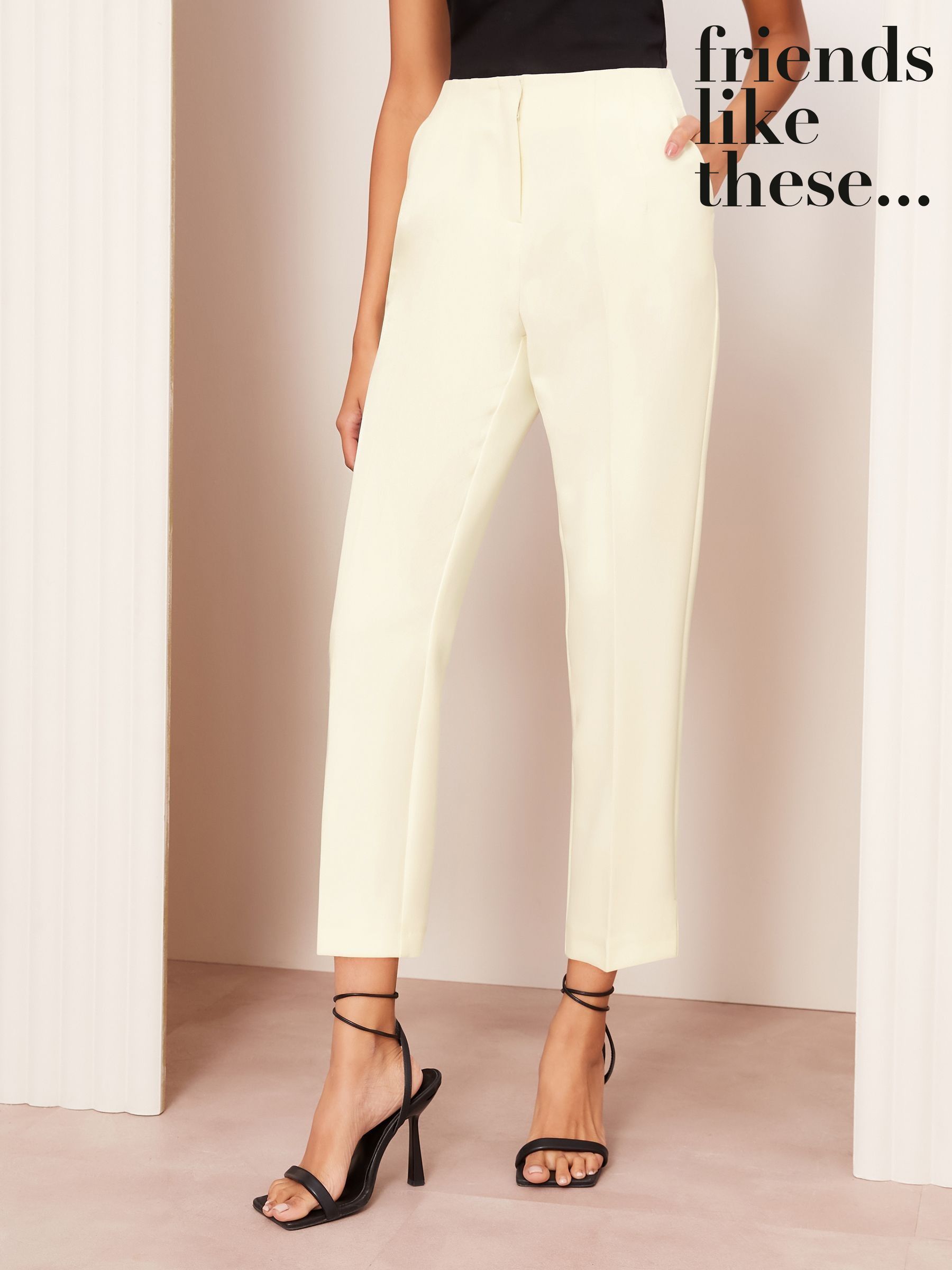 High waisted white cropped pants store