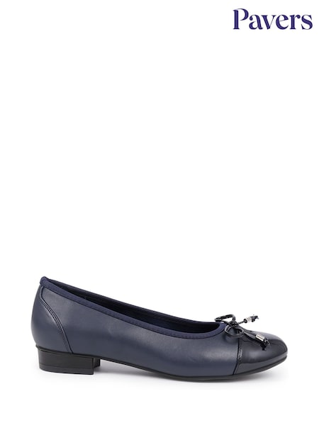 Navy Leather Pumps For Women Wide Fit Navy Faux Leather Mesh Low Block
