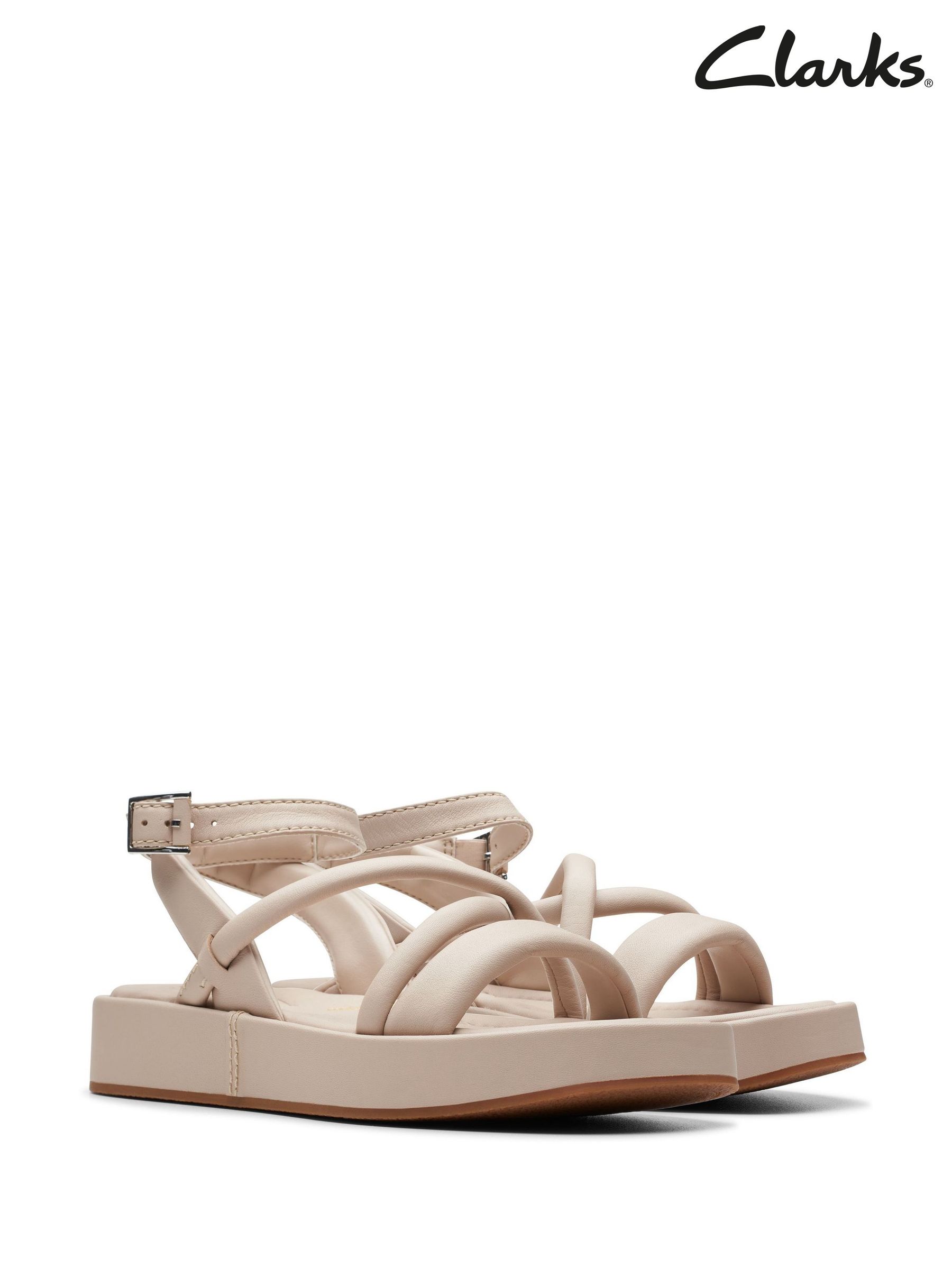 Sandals Clarks Natural Flat Forms Flat Footwear Next Luxembourg