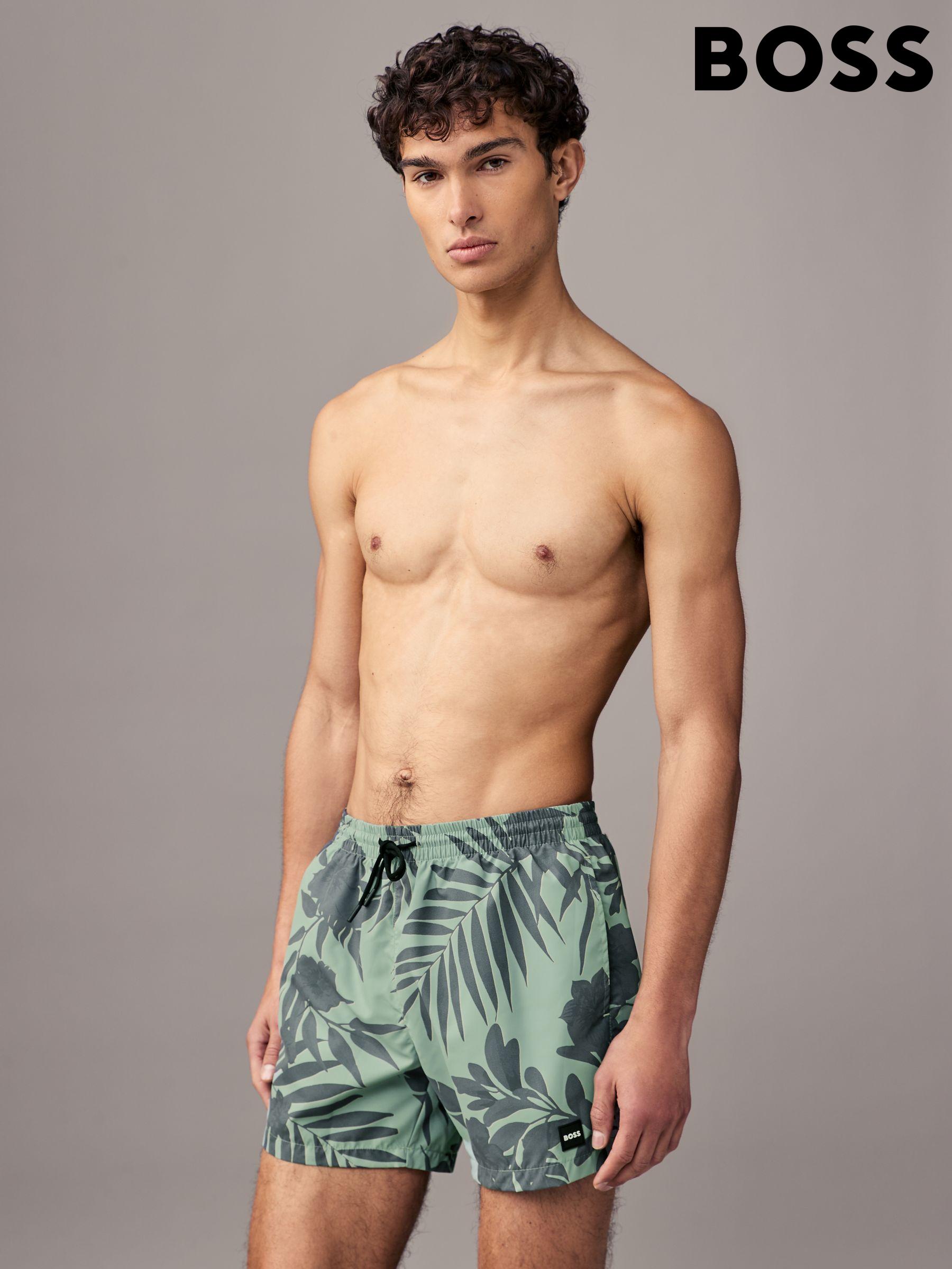 Hugo boss green swim shorts store