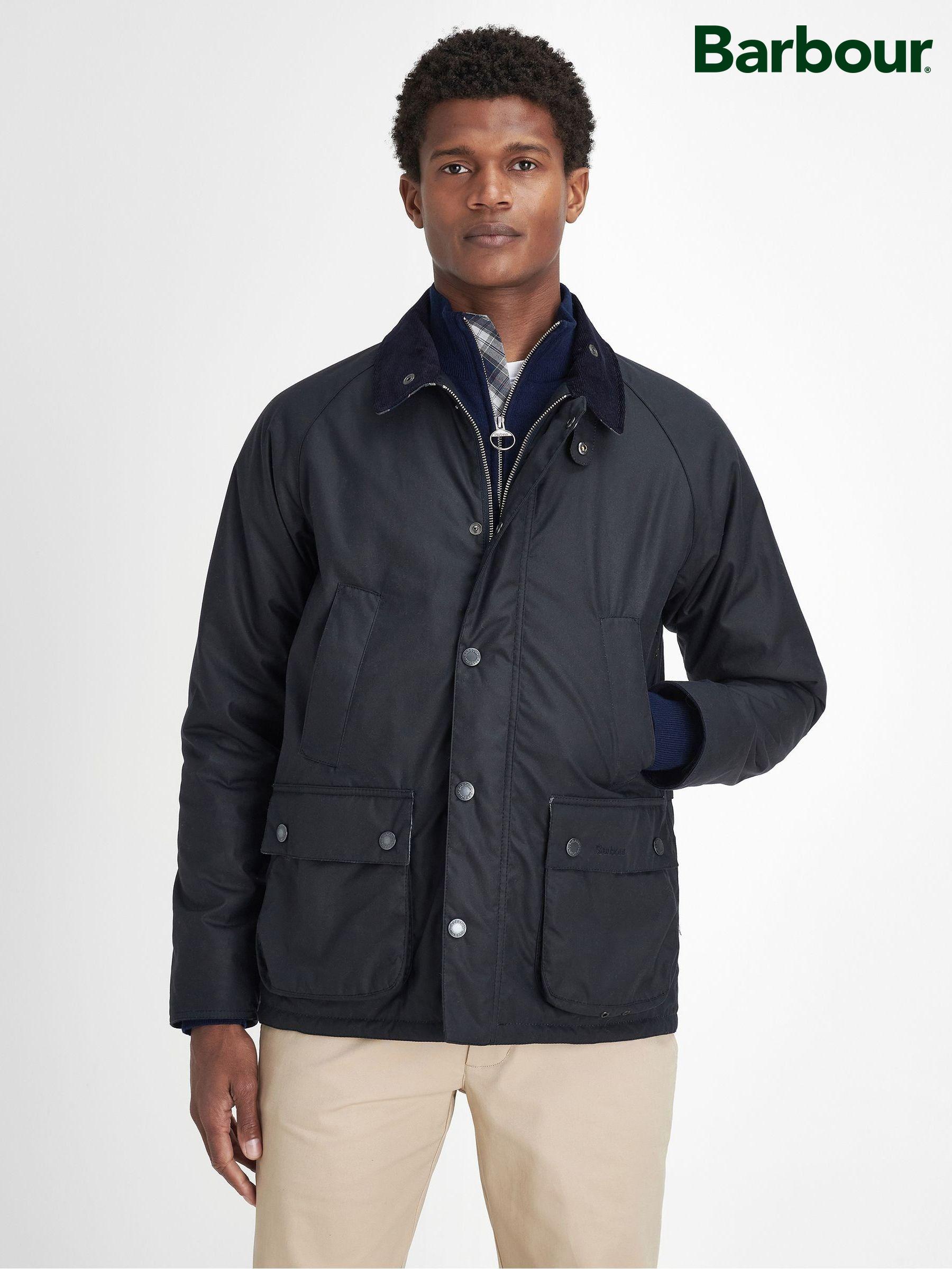 Navy blue barbour jacket mens store