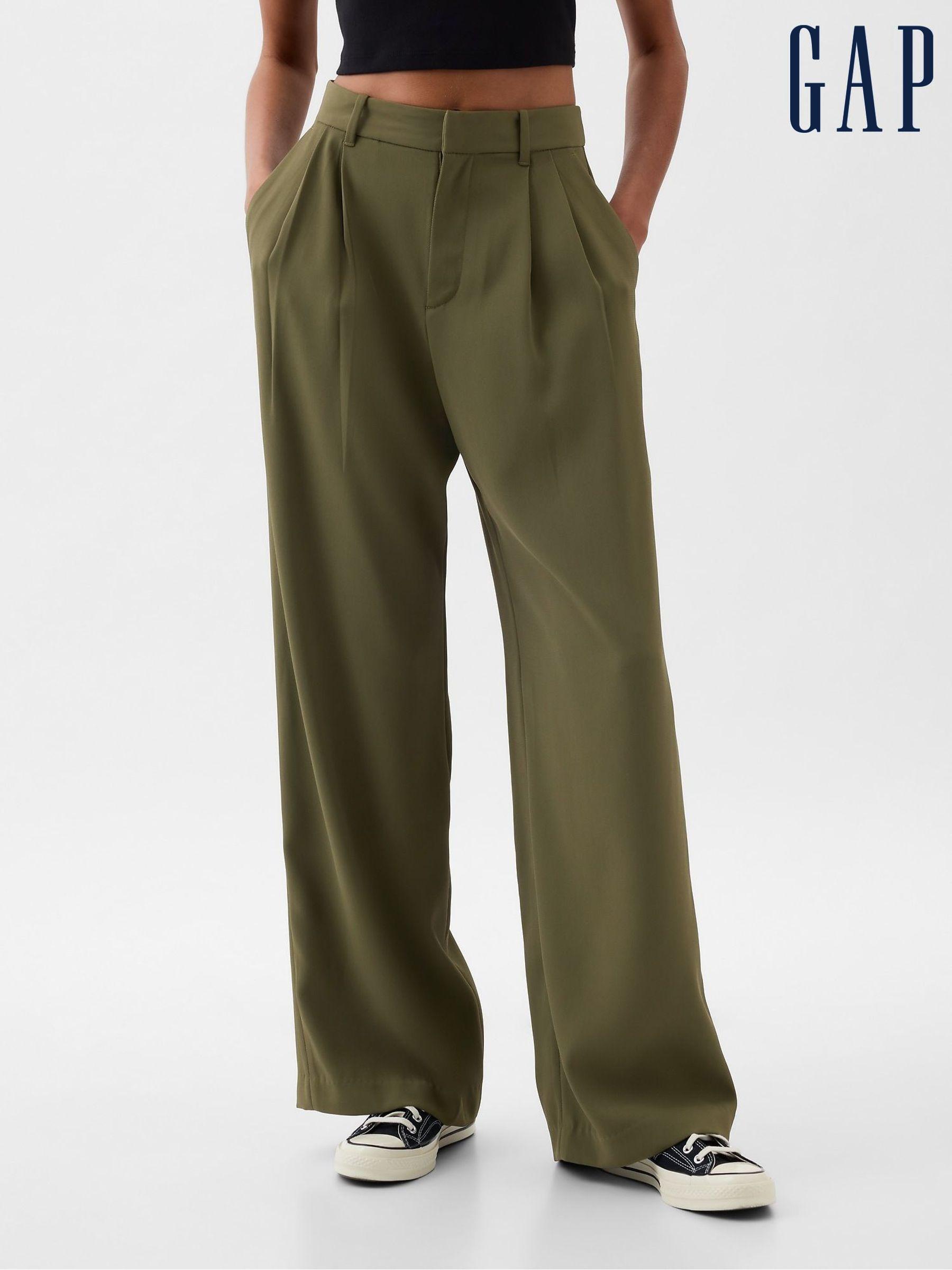 Trousers GAP Green Wide Leg Casual Next Luxembourg