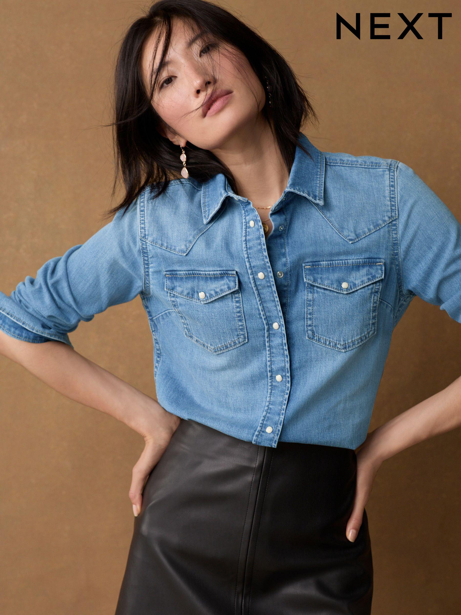 Women s Denim Shirts Jean Shirts Next Luxembourg