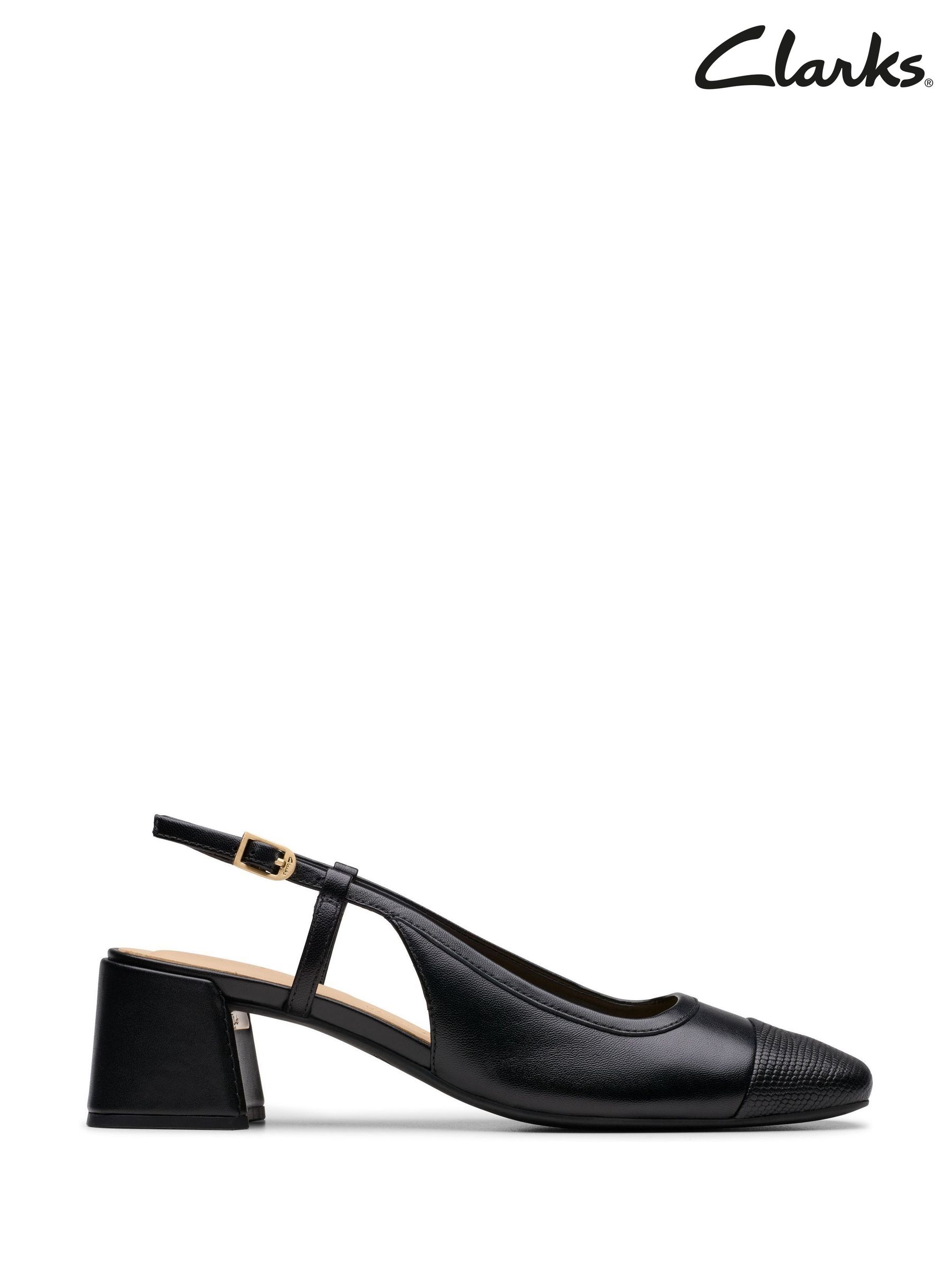 Clarks black slingback shoes store