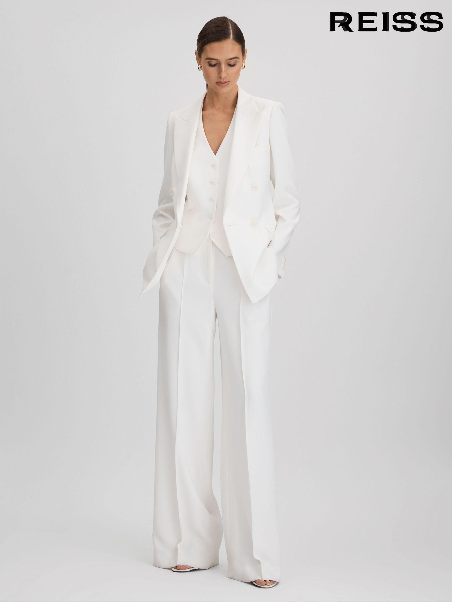 Women s Suit Trousers White Occasionwear Plain Clothing Next Luxembourg