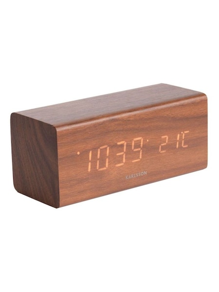 Karlsson Brown Wood Block Digital Alarm Clock (A14977) | £45