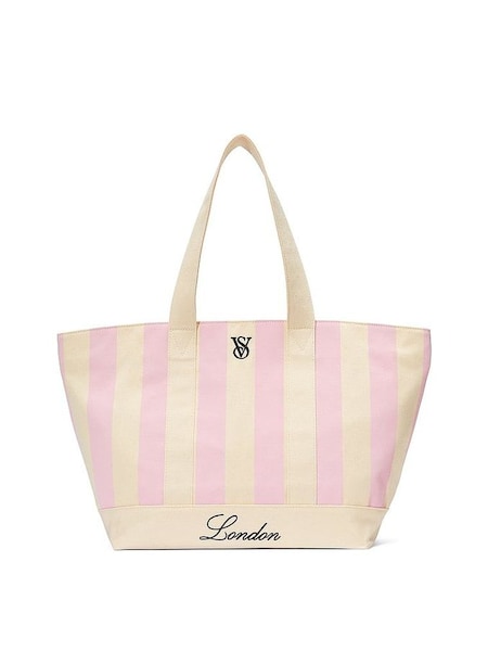 Pink Iconic Stripe London Tote Bag (AC3123) | £45