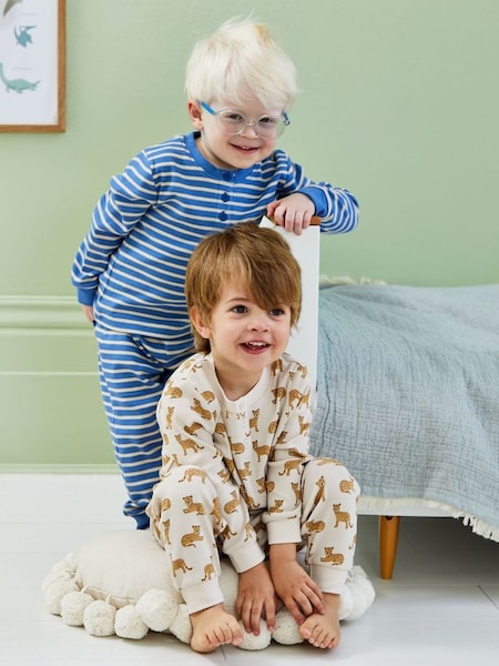Toffee Leopard Rib Pyjamas 2 Pack (B50955) | £29.50