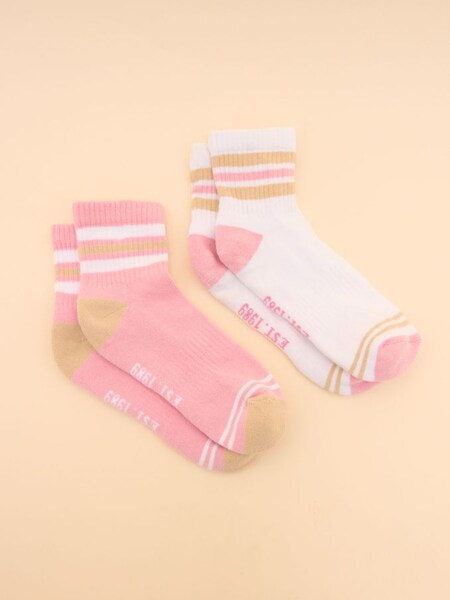 Women's Volley Pink Pack of Two Tennis Socks (E01482) | £10