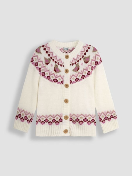 Cream Robin Nordic Fair Isle Cardigan (E01694) | £30