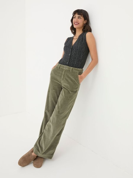 Kendall Green Cord Trousers (E26804) | £65