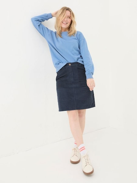 Chesil Dark Navy Cord Skirt (E50482) | £28