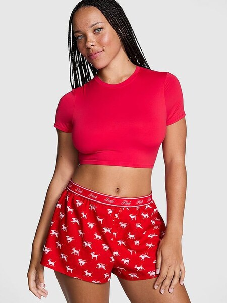 Vermillion Red Short Pyjama Bottoms (E68926) | £25
