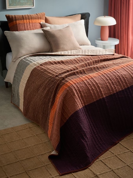 Valli Cotton Velvet Patchwork Bedspread in Multi (N24224) | £200 - £260