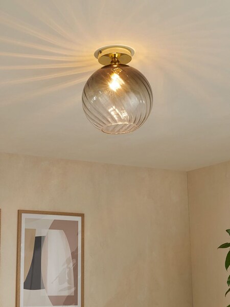 Ilaria Flush Ceiling Light in Grey (N55318) | £79