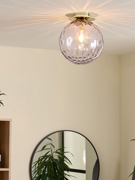 Flush Ceiling Fitting Ilaria Bathroom Light in Brass/Grey (N55329) | £89