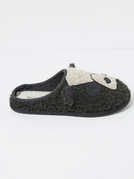 Cubby Dark Grey Cubby Bear Slippers (Q62083) | £12