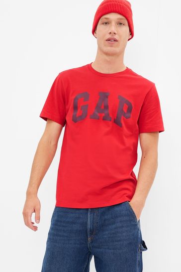 Buy Gap Red Logo Short Sleeve Crew Neck T-Shirt from Next Ireland