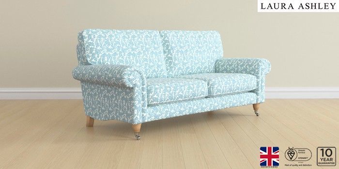 Buy Kingston by Laura Ashley Large Sofa Cariad Spray Newport Blue Low ...