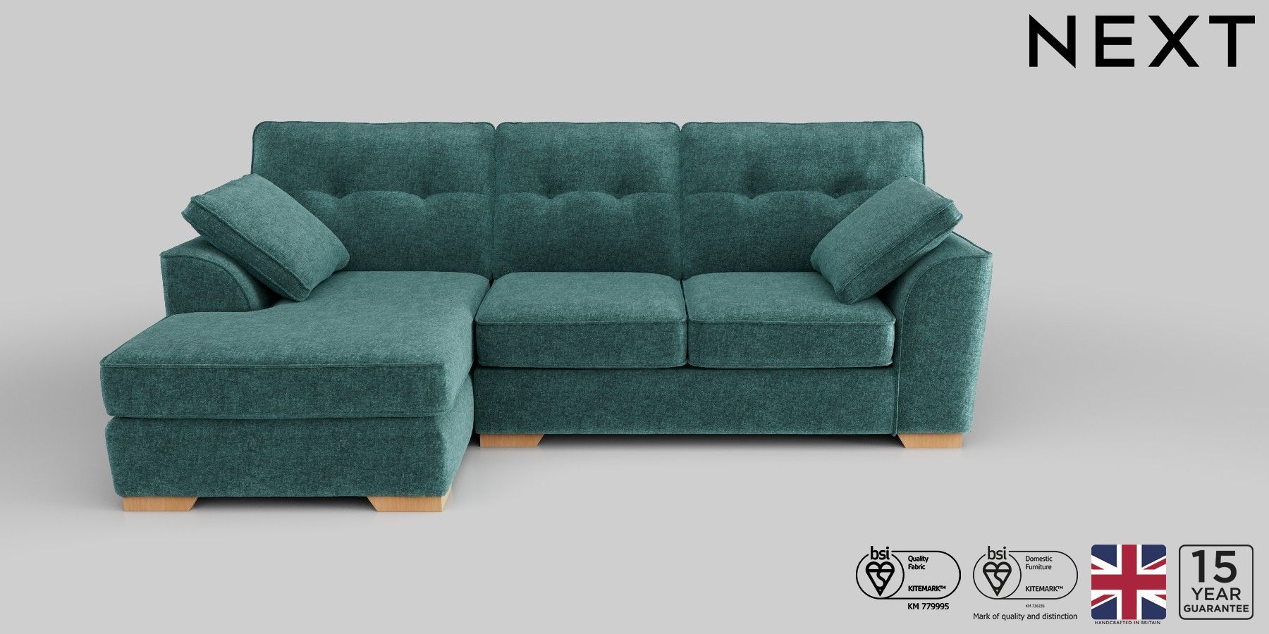 Stamford Buttoned Back Medium Sofa Chaise - Left Hand