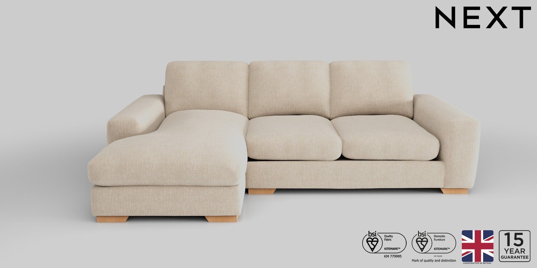 Buy Houghton Deep Relaxed Sit Medium Sofa Chaise - Left Hand Linen Look ...