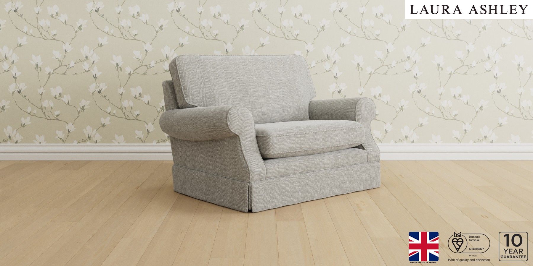Buy Padstow by Laura Ashley Snuggle Edwin Chenille Silver Glide from ...