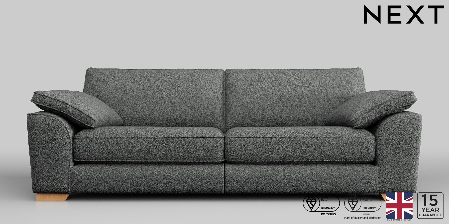 Buy Stamford Grand Relaxed Sit Extra Large Sofa Casual Boucle Charcoal ...
